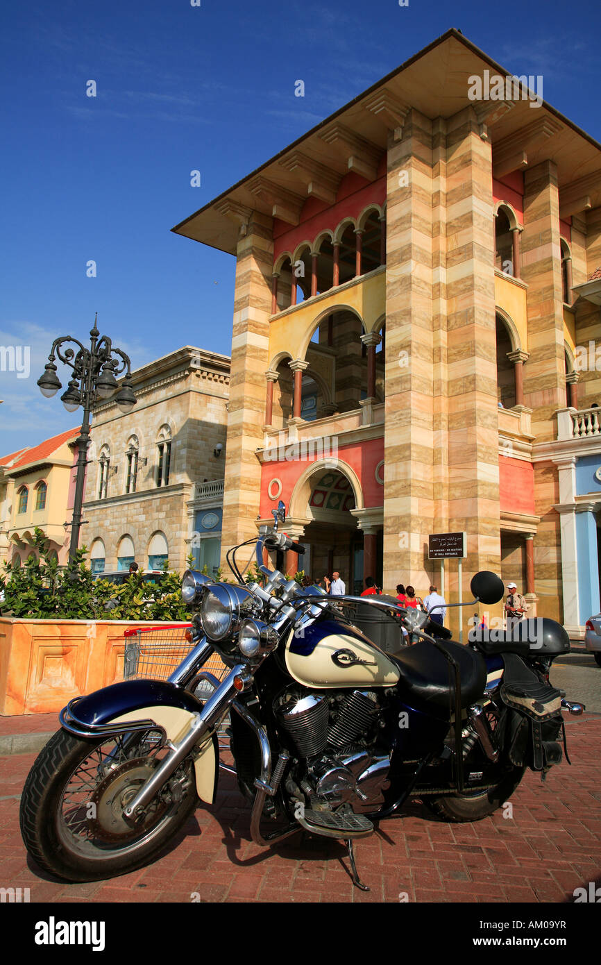 United Arab Emirates, Dubai, Harley-Davidson motorcycle in front of ...