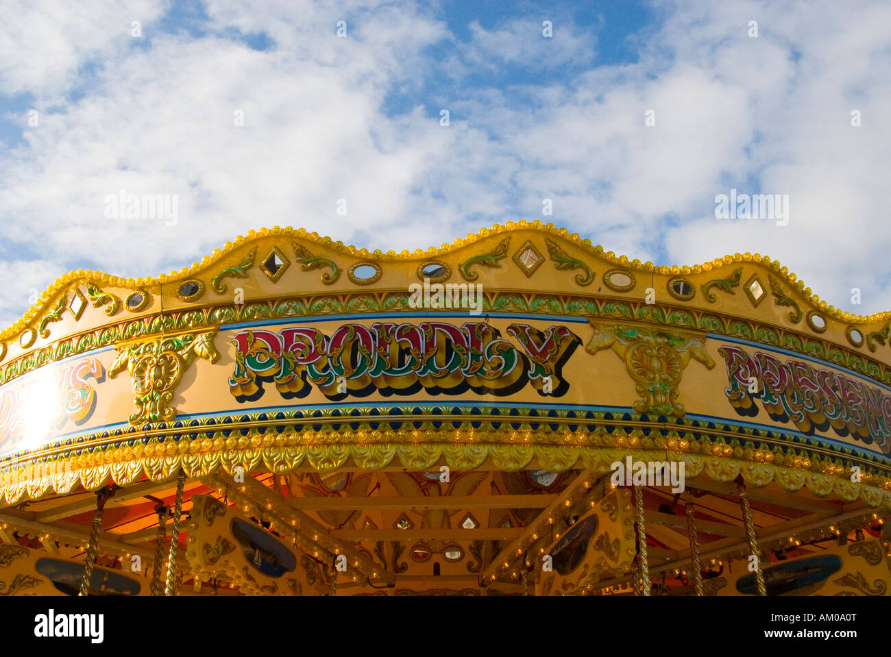 Carousel ride detail in fairground Stock Photo - Alamy