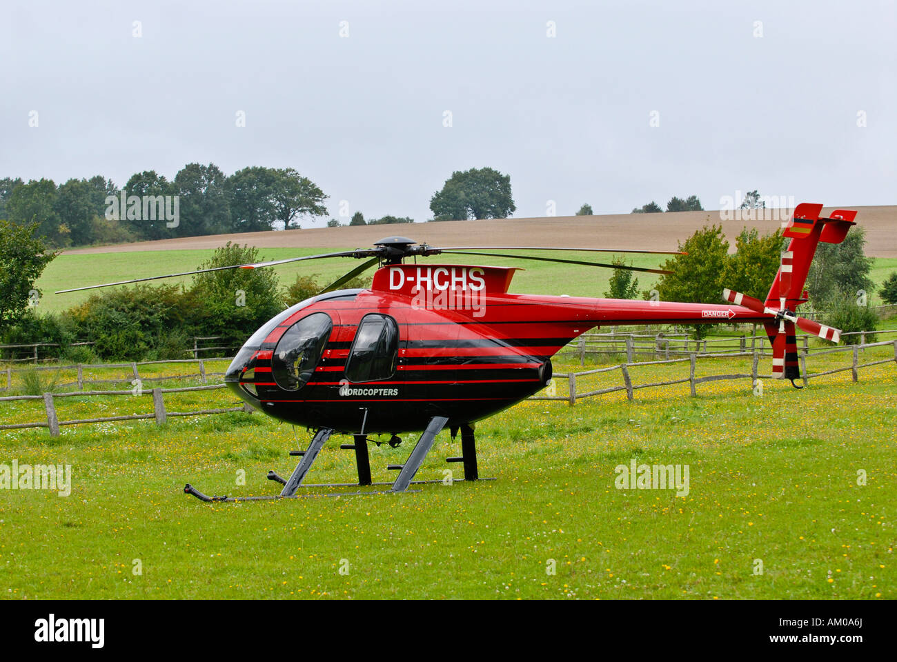 Helicopter MD500E ready for sightseeing flights, Eitzen, Lower Saxony ...