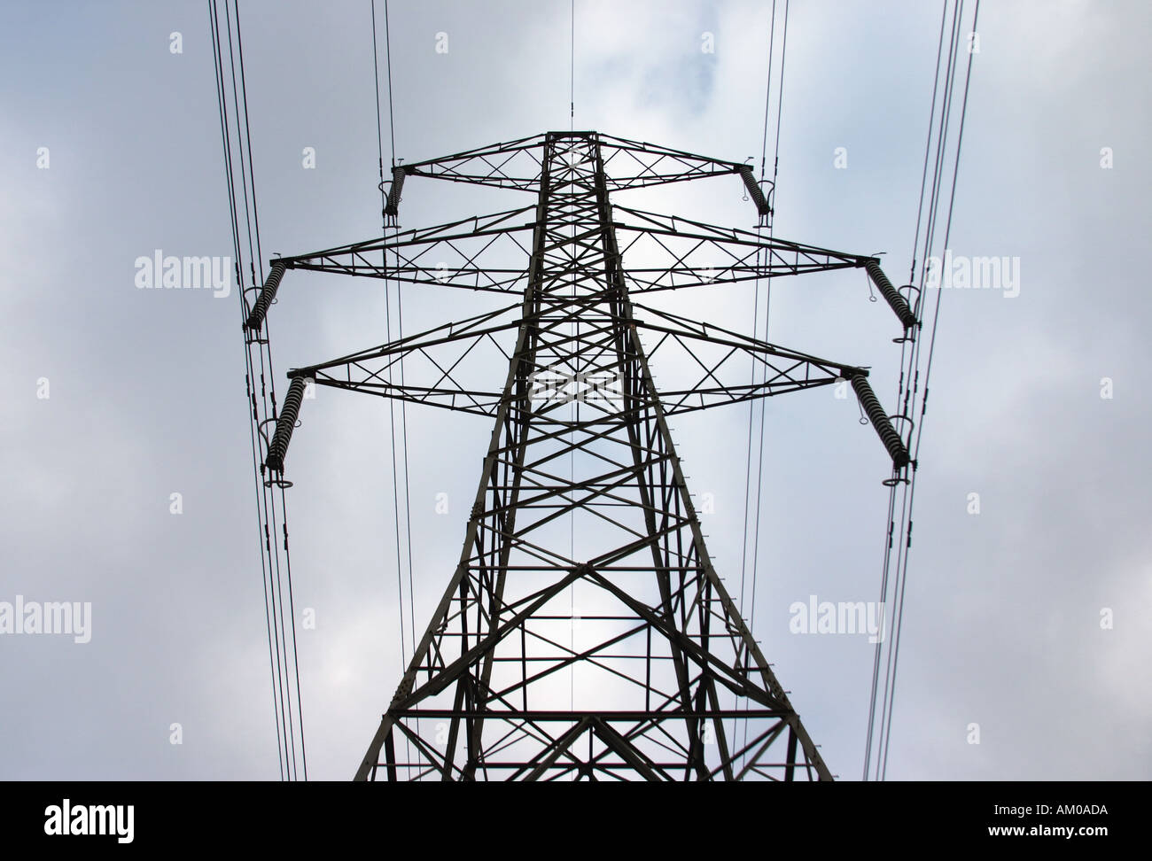 wires electricity pylons grid cables line electric Stock Photo - Alamy