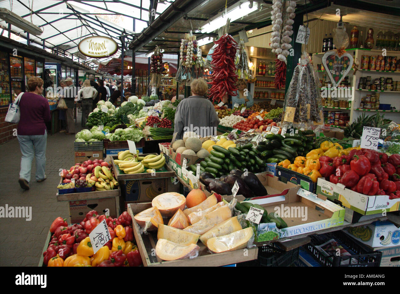 The main indoor market at Krakow, Poland Stock Photo - Alamy