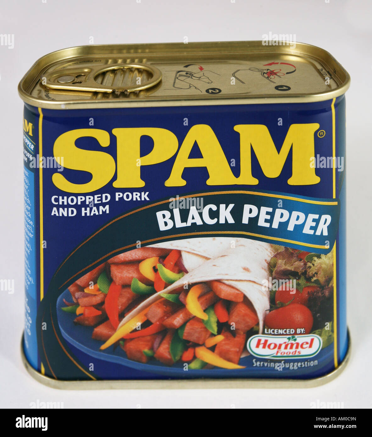 spam tin junk food retro unhealthy diet fat Stock Photo - Alamy