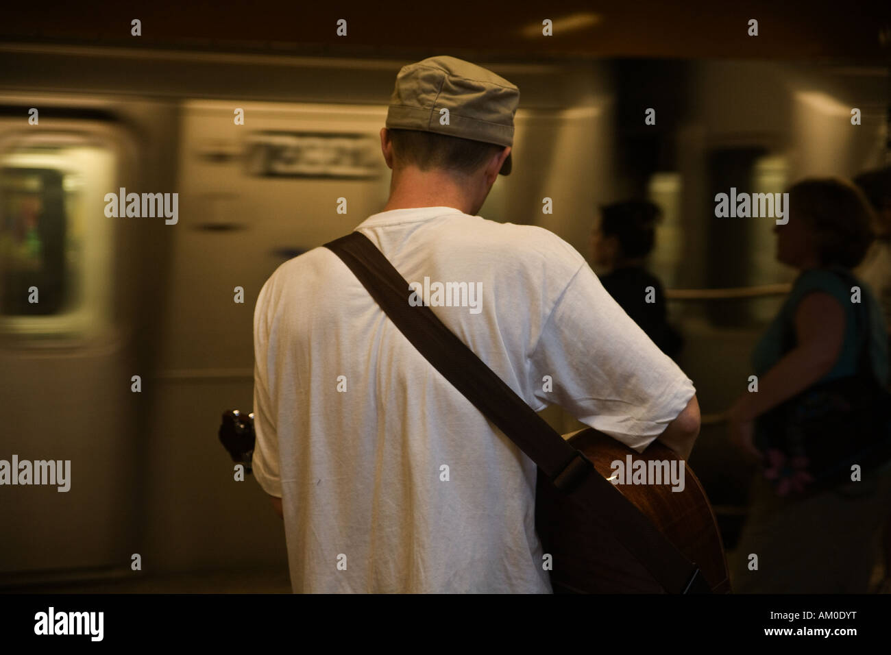 Busker, Subway, New York City, USA Stock Photo - Alamy
