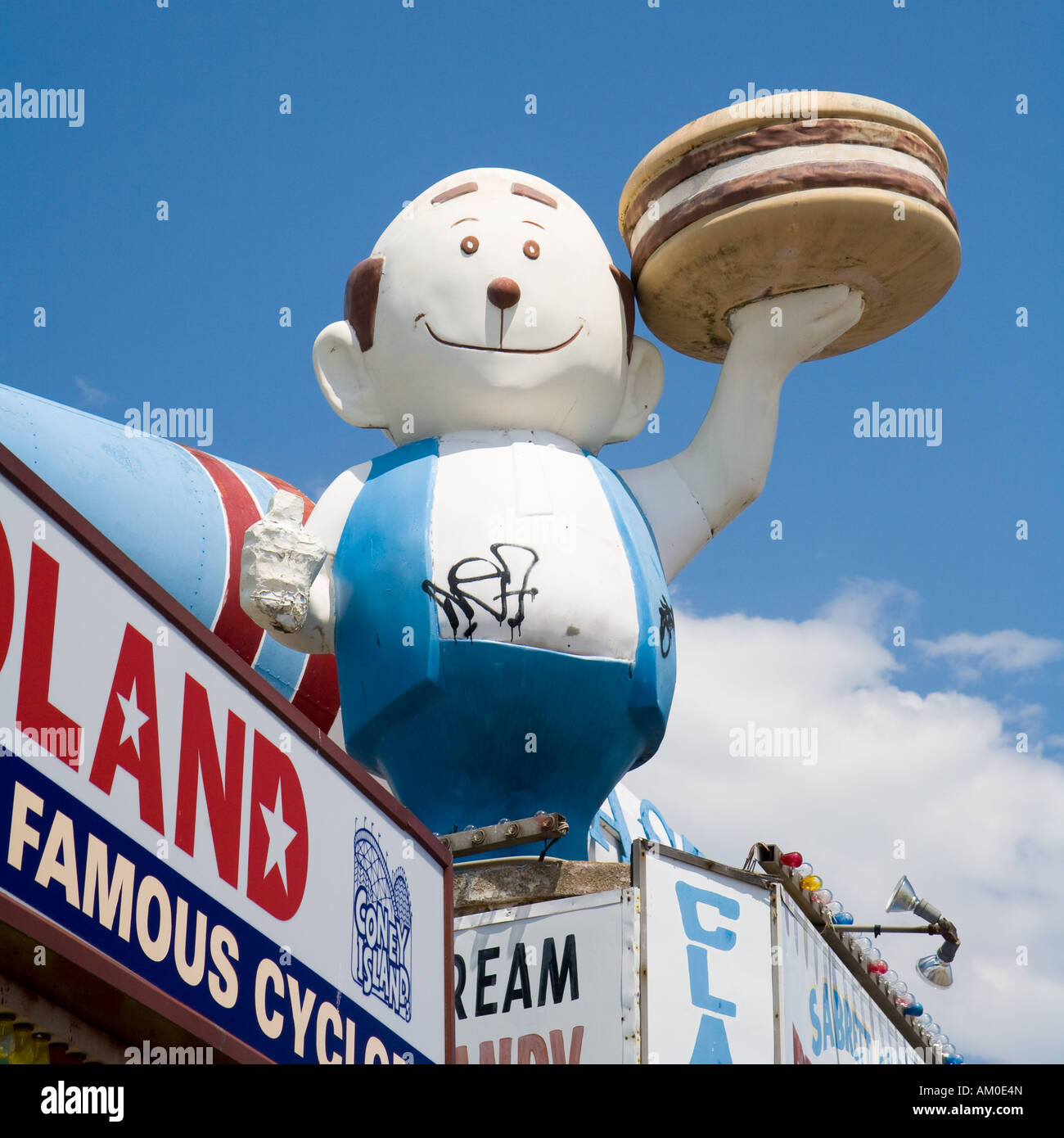Advertising figure of a snack bar, Coney Island, New York, USA Stock ...
