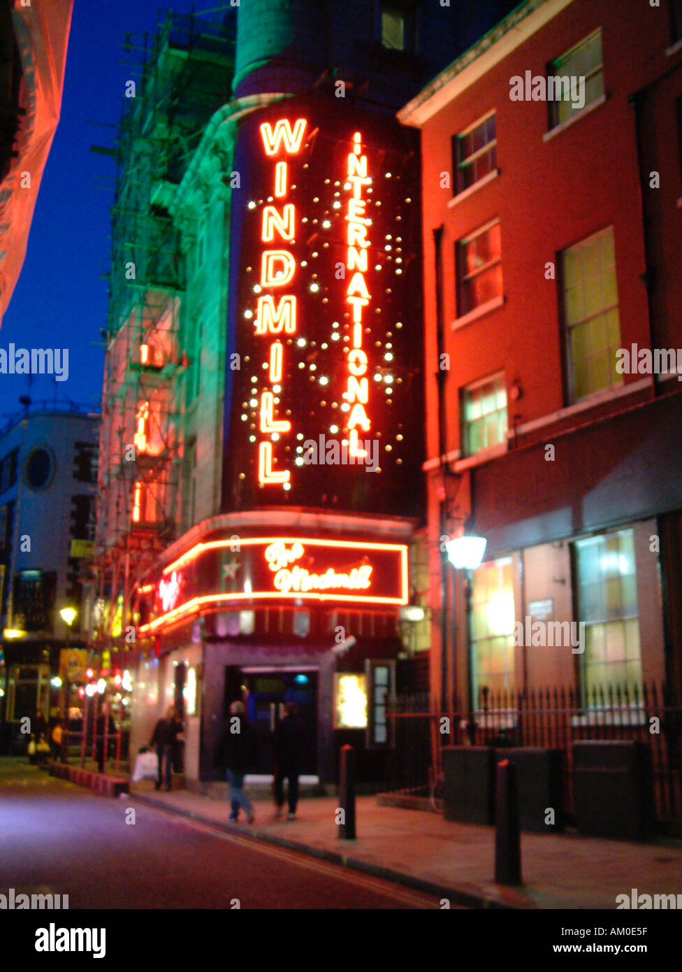 The Windmill Theatre Soho London Exterior Night View January 03 Stock ...