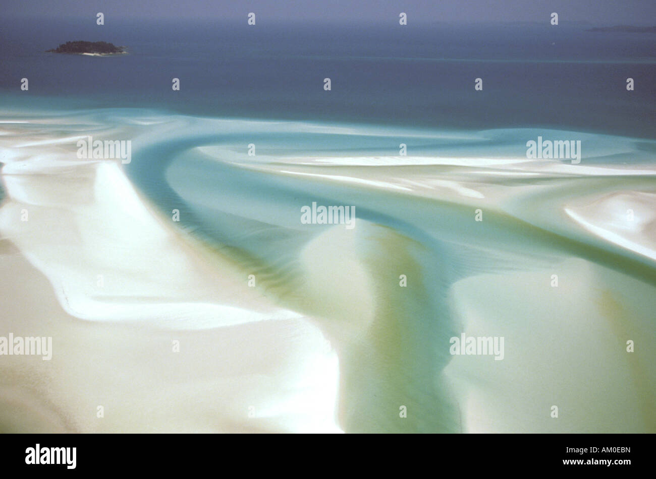 Australia, Whitsunday Island, Hill Inlet. Sand and water pattern Stock ...