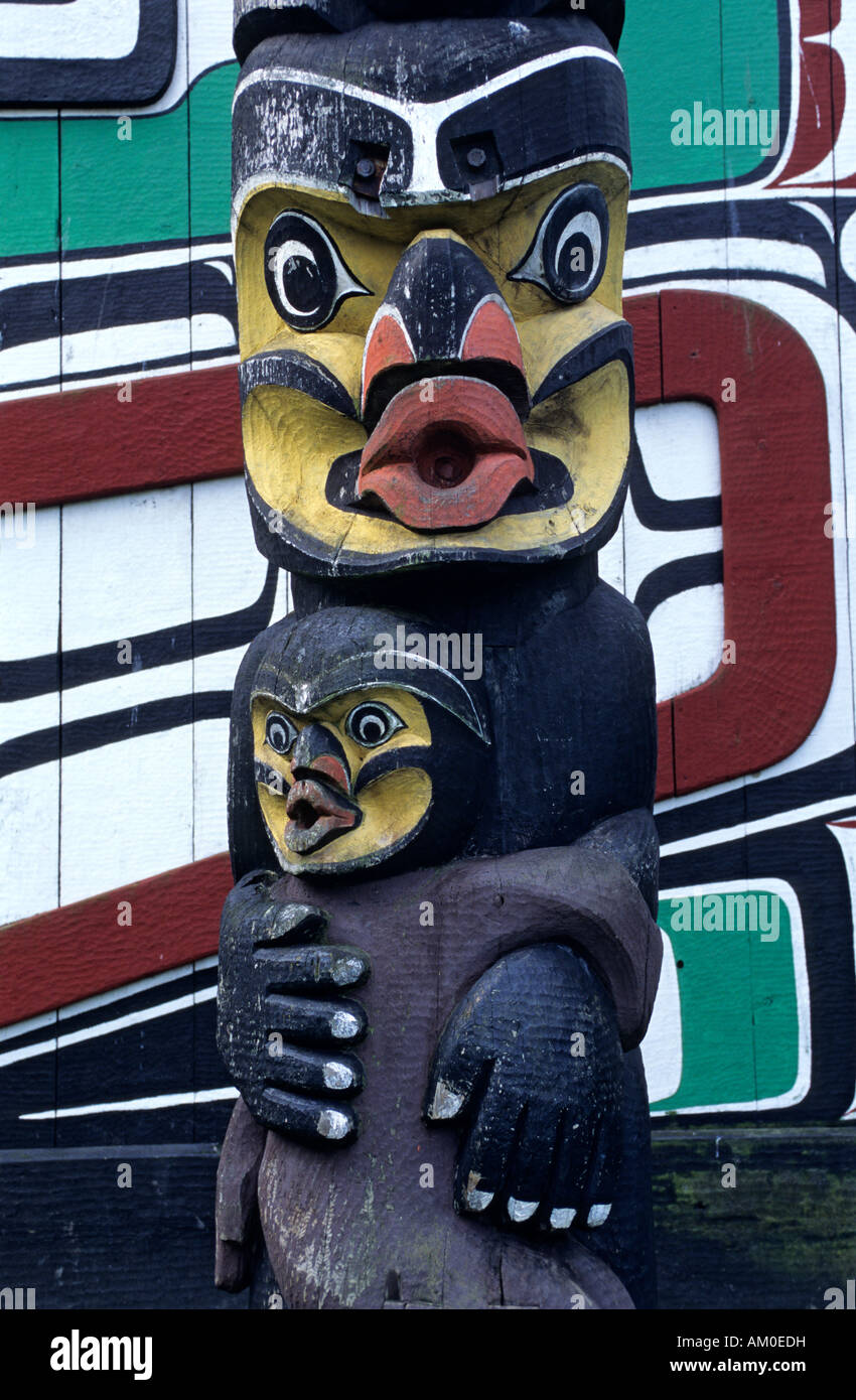 Canada, British Columbia, Vancouver Island, Victoria, totems Stock ...