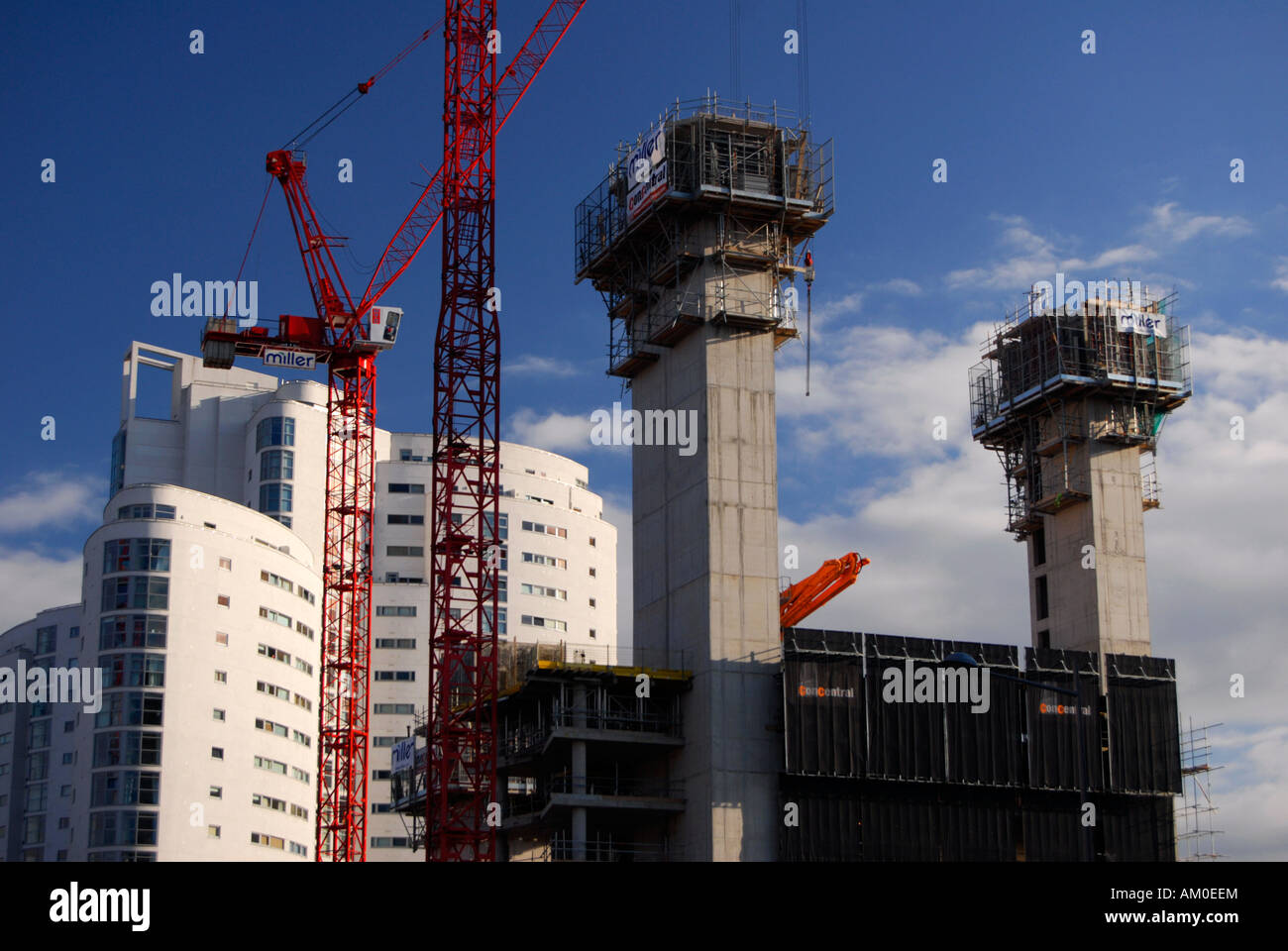 concrete building core and crane Stock Photo - Alamy