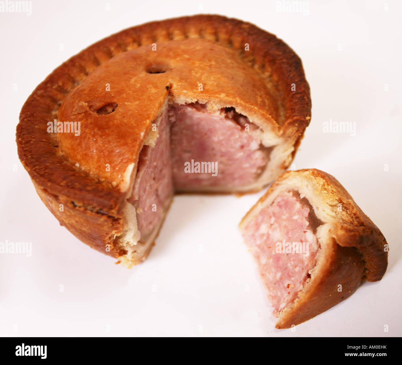 slice "pork pie" "junk food Stock Photo - Alamy
