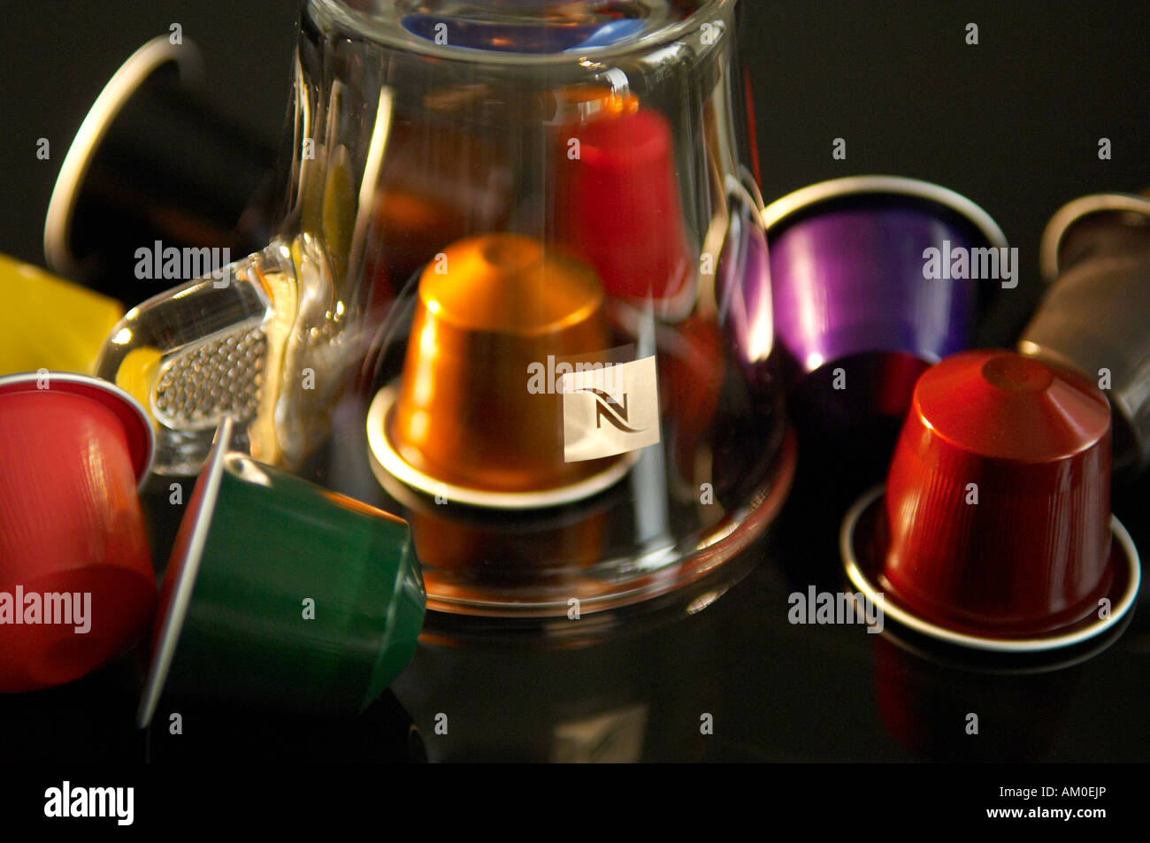 Nespresso Cup with different Coffee Capsules Stock Photo - Alamy