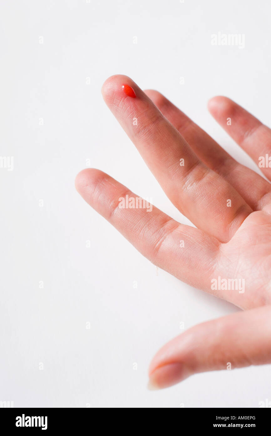 Blood drop finger hi-res stock photography and images - Alamy