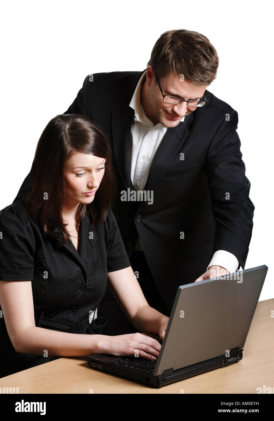 Executive on computer Cut Out Stock Images & Pictures - Alamy