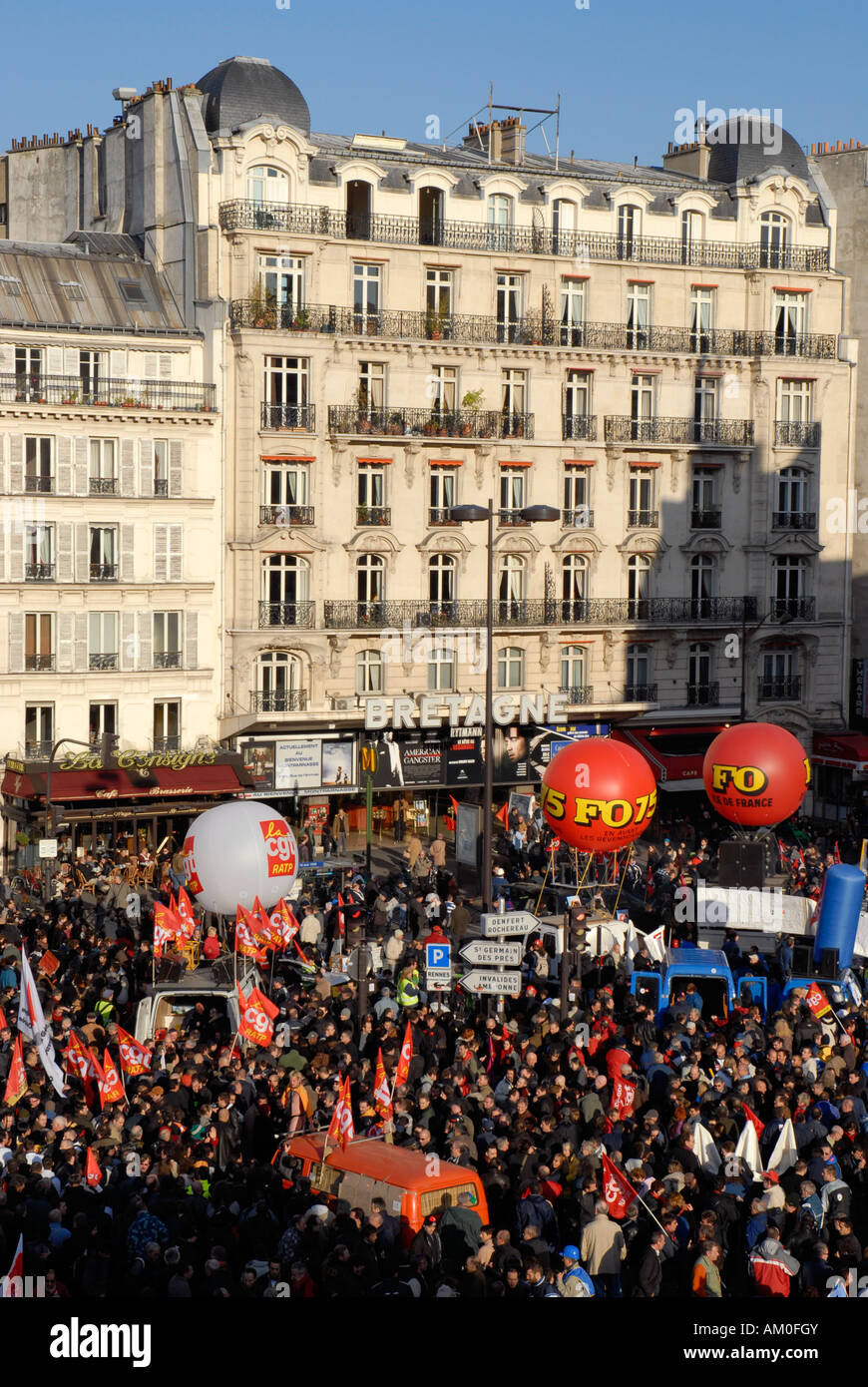 Strike demonstration in Paris France Stock Photo - Alamy