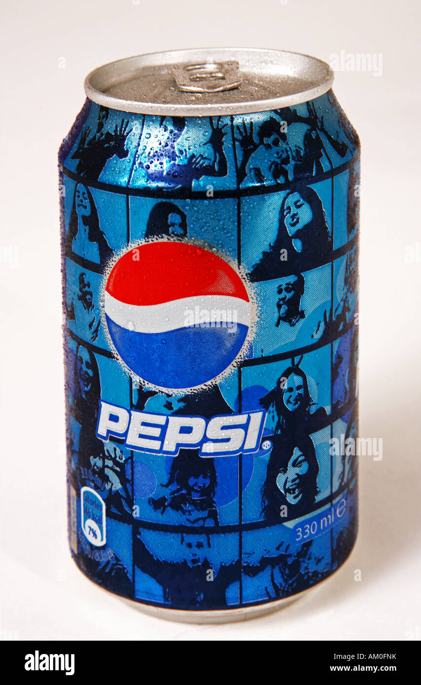 pepsi cola tin can fizzy drink artificial Stock Photo - Alamy