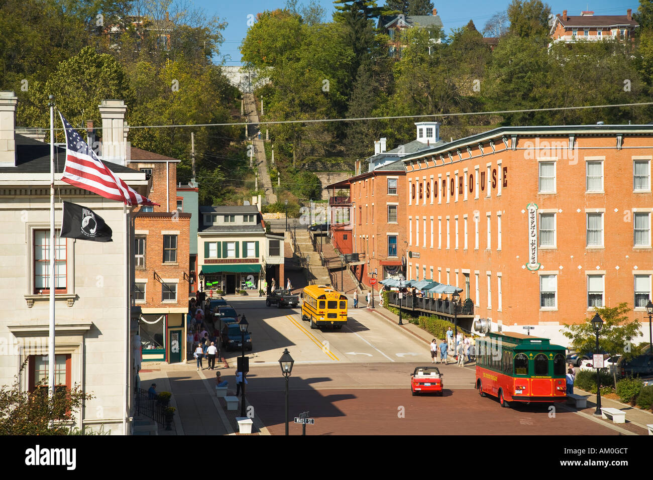 ILLINOIS Galena Main Street in downtown shopping district historic ...