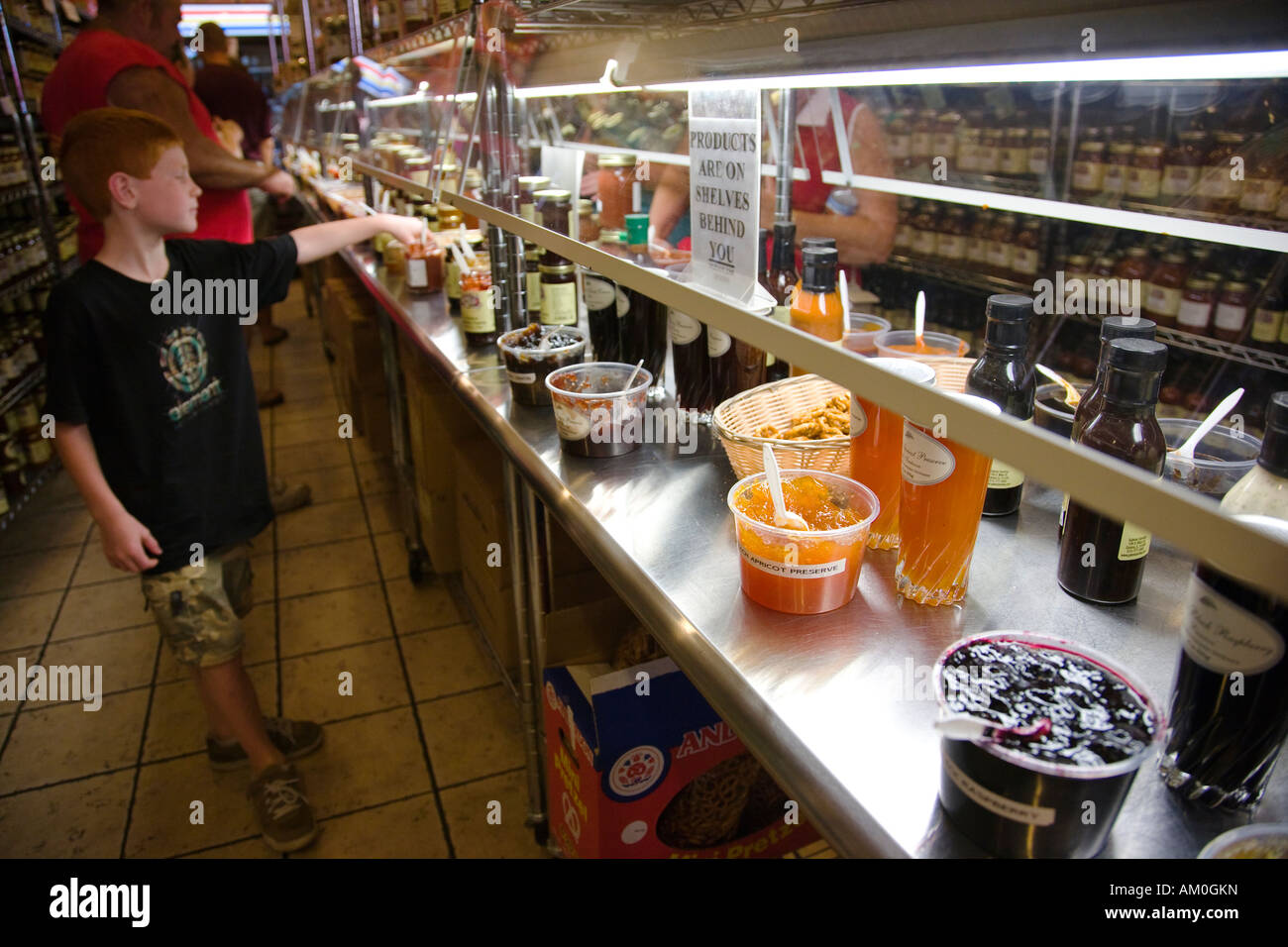 ILLINOIS Galena People taste product samples displayed for tasting in ...