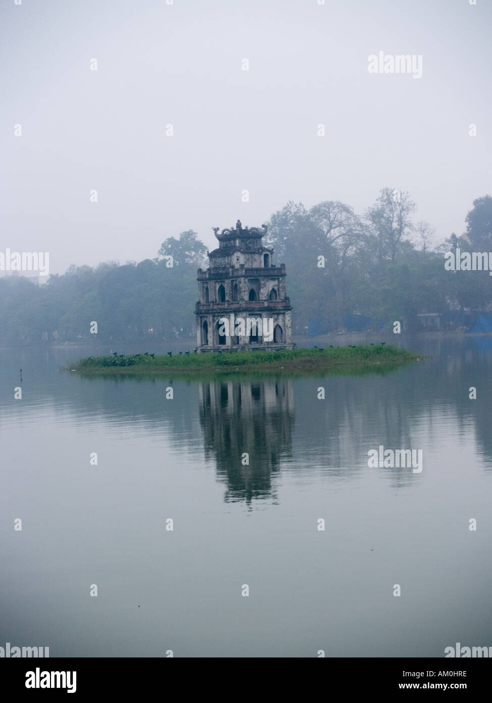 Temple on the lake Stock Photo - Alamy