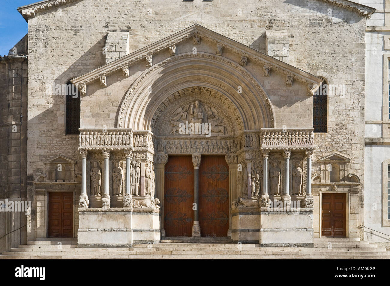 Entrance port, Cathedral, Arles, Provence-Alpes-Cote d Azur, France ...