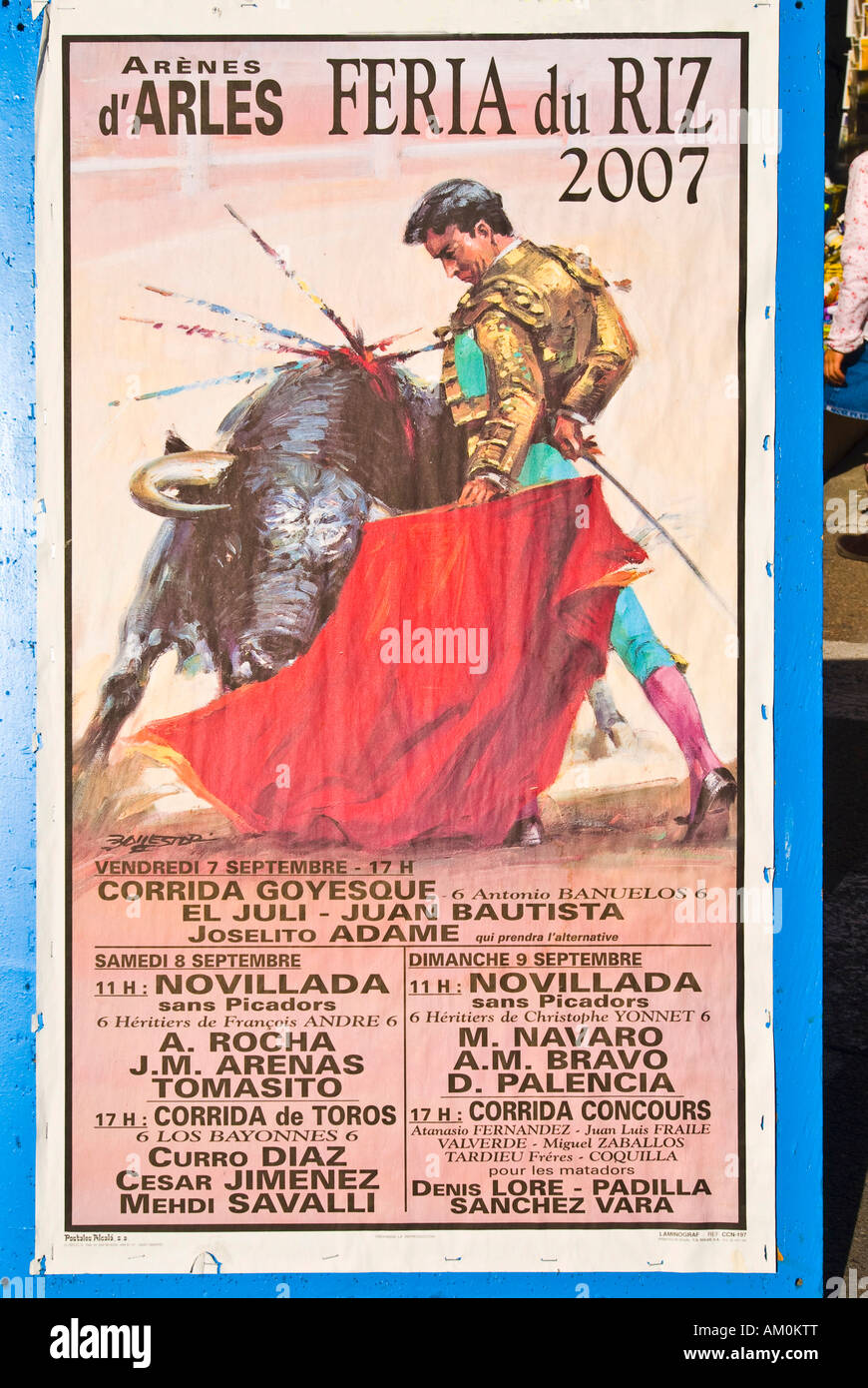 Bullfight Poster, Arles, Provence-Alpes-Cote d'Azur, France Stock Photo ...