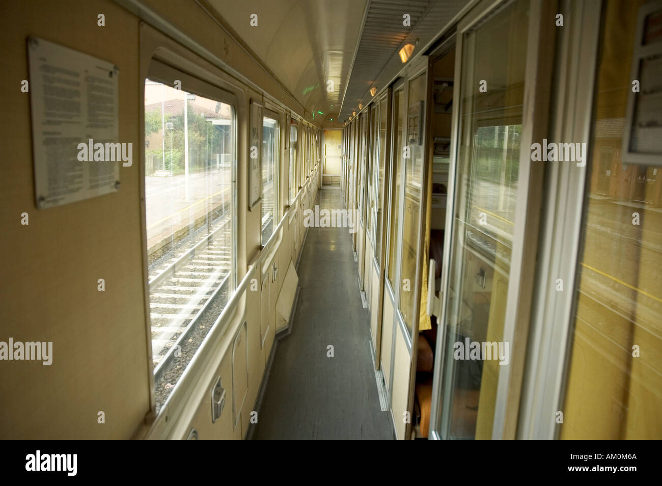 inside an italian train intercity - region of friuli venezia giulia ...