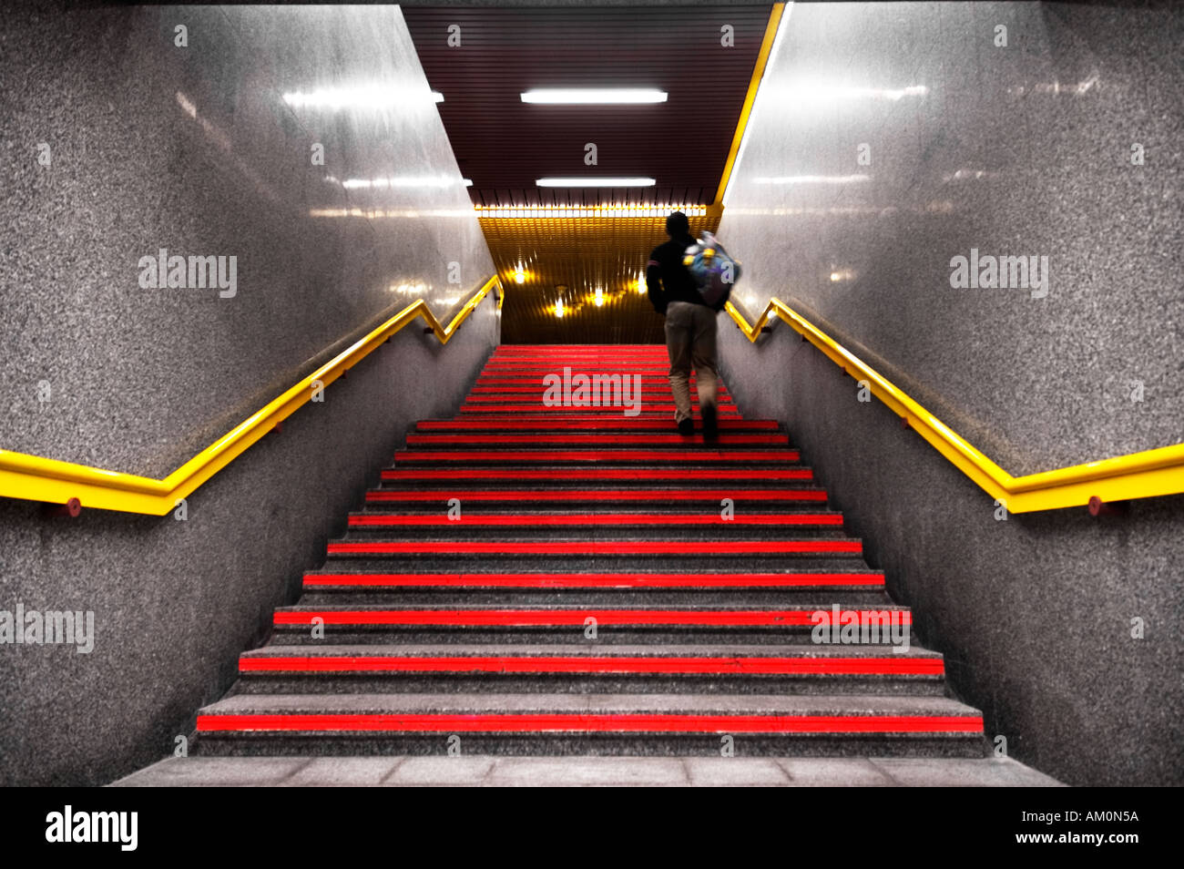 subway staircase stairway stair metro underground - milan milano ...