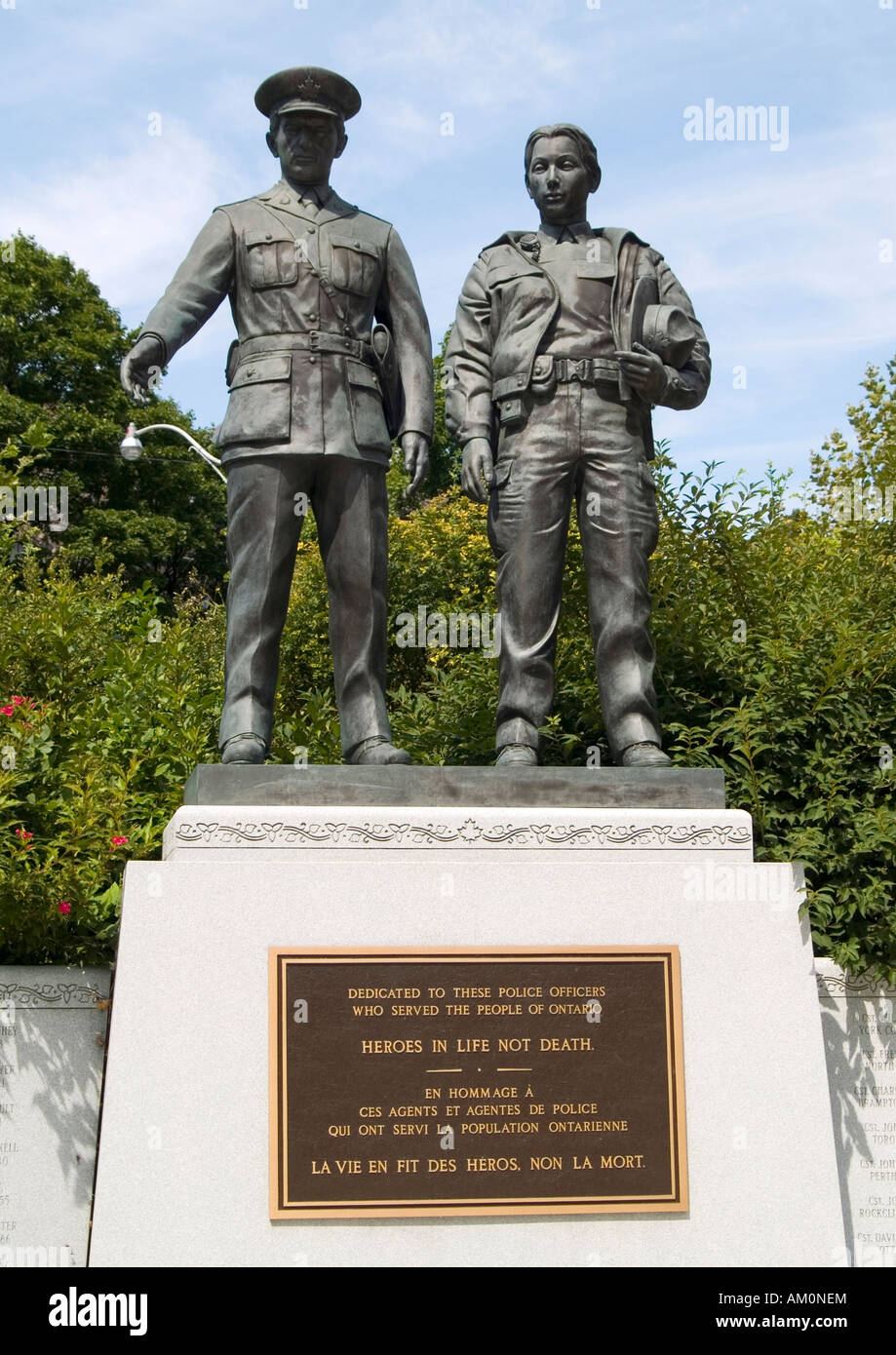 A memorial statue dedicated to the police officers that served the ...