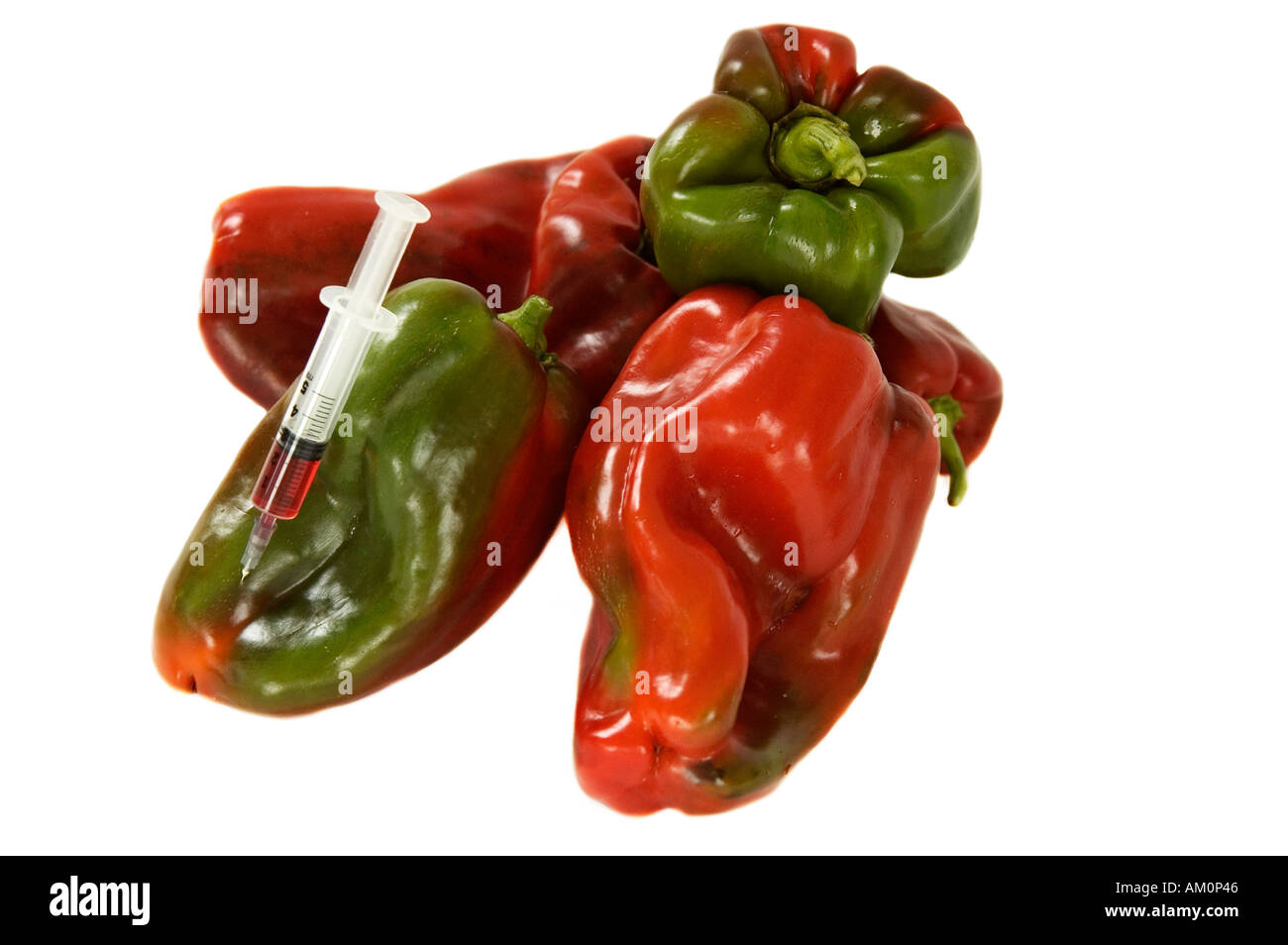 syringe in a peppers gm ogm food genetic modificarion genetically ...