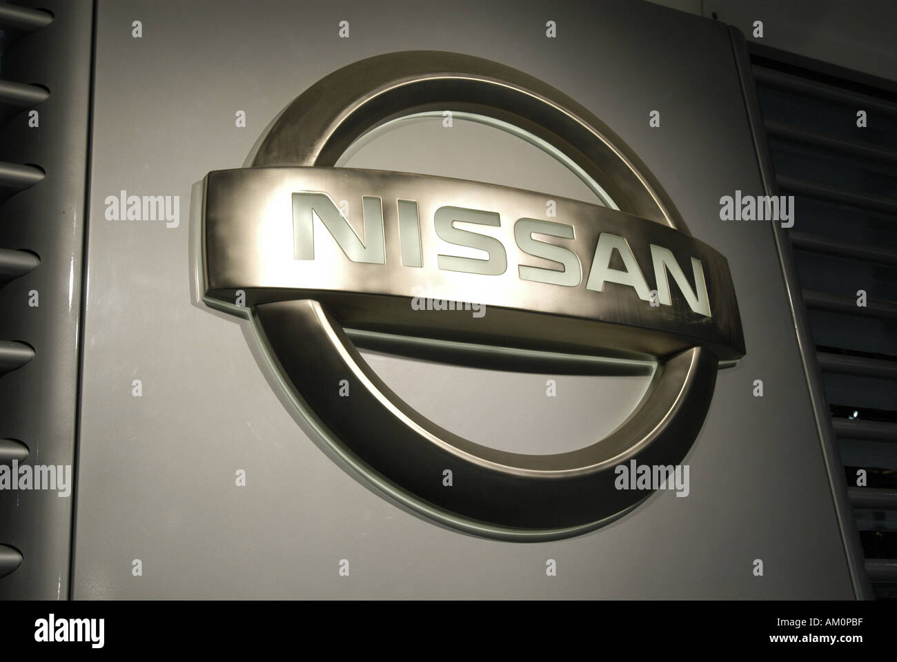 Nissan car badge car make nissan badge sign signage insignia Stock ...