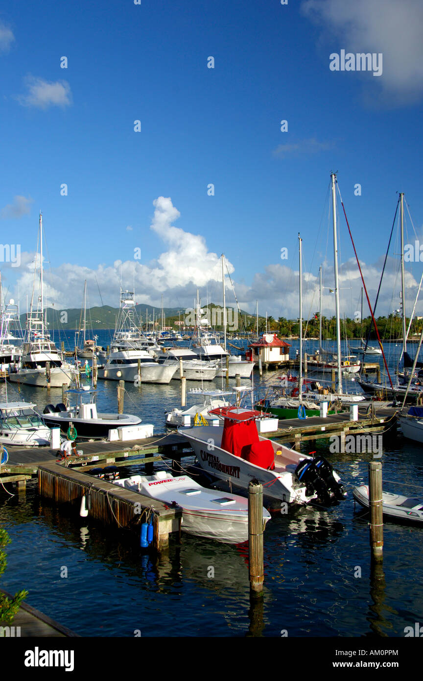 Caribbean, U.S. Virgin Islands, St. Thomas, Red Hook. Popular pier area ...