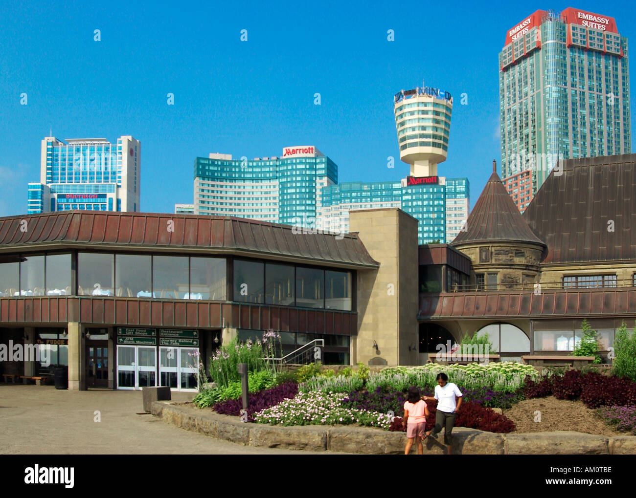Table Rock Cafe with Niagara Falls skyline in the background, Ontario ...