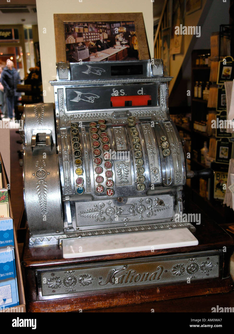 Old fashioned National Cash Register Stock Photo - Alamy