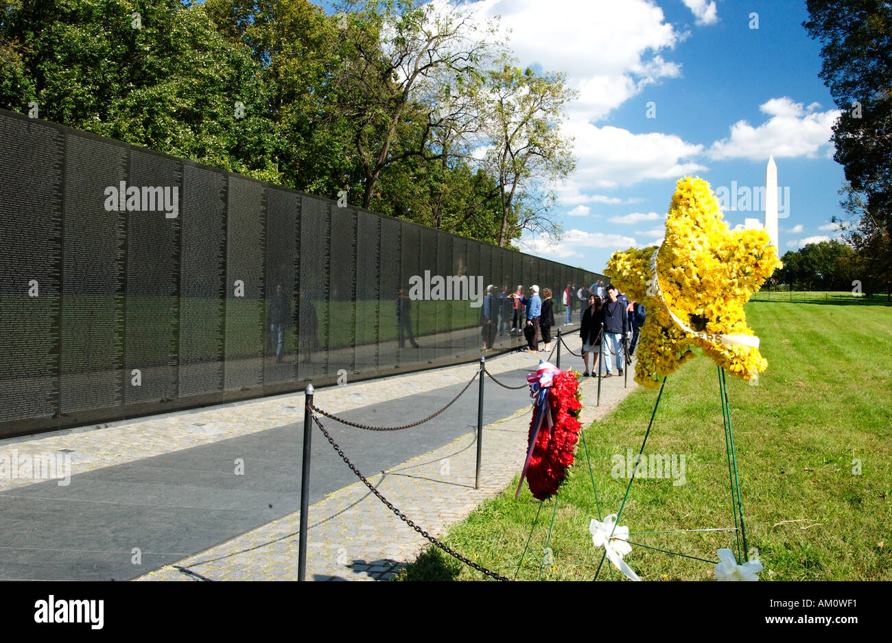 The Vietnam Veterans Memorial Wall in Washington DC, honoring the ...