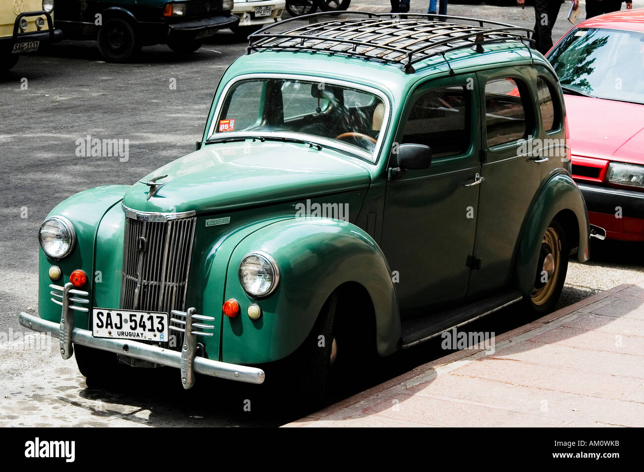 Vintage car on the street in Montevideo Uruguay Stock Photo - Alamy