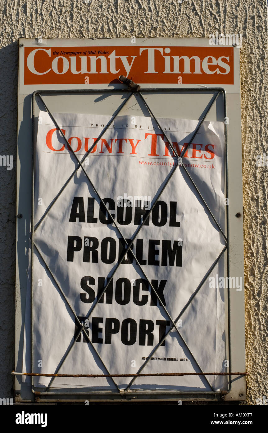 local newspaper County Times headline poster Alcohol problem shock ...