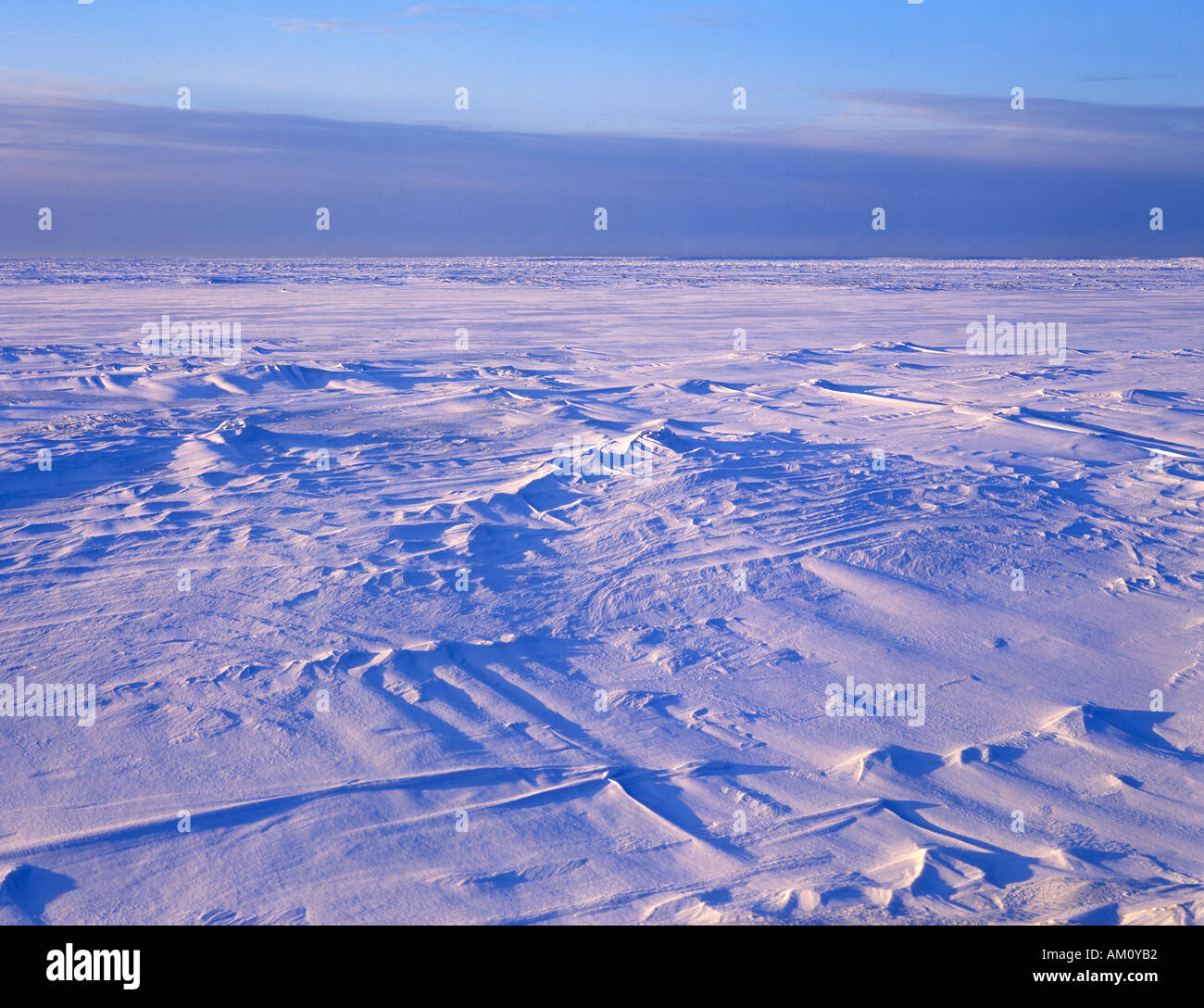 Sub Arctic Landscape with ice and frozen sea. Wapusk National Park ...