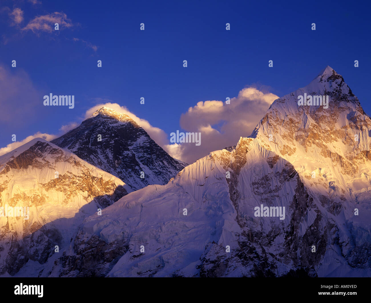 Mount Everest and Nuptse Mountains Sagamartha National Park Nepal Asia ...