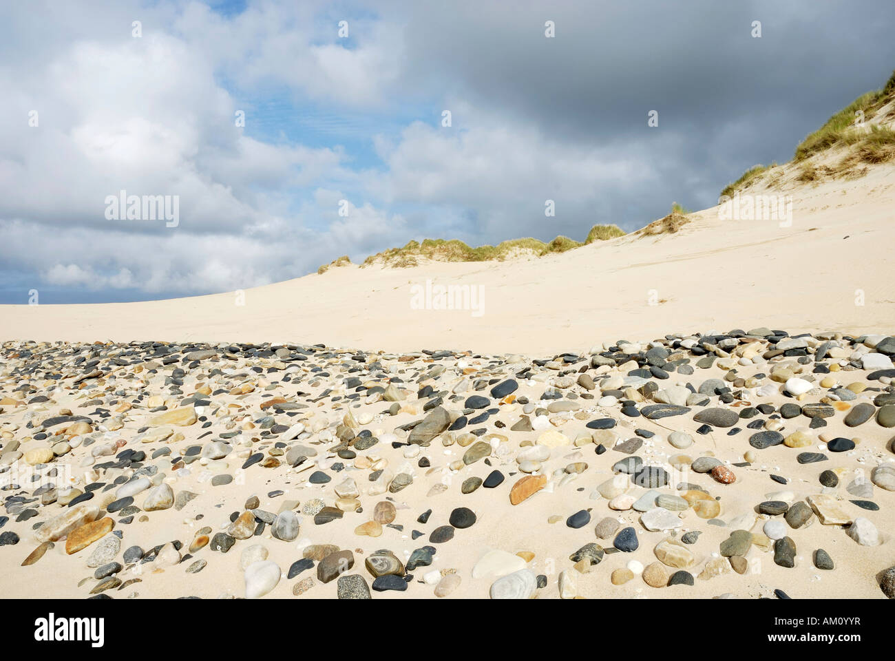 Polished pebbles of different geological origin representing recent ...