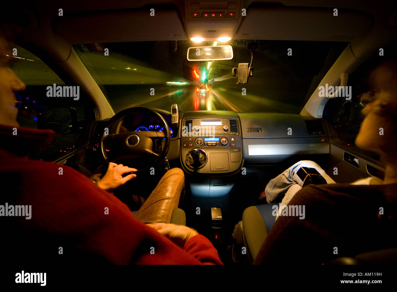 Road trip by night Stock Photo - Alamy
