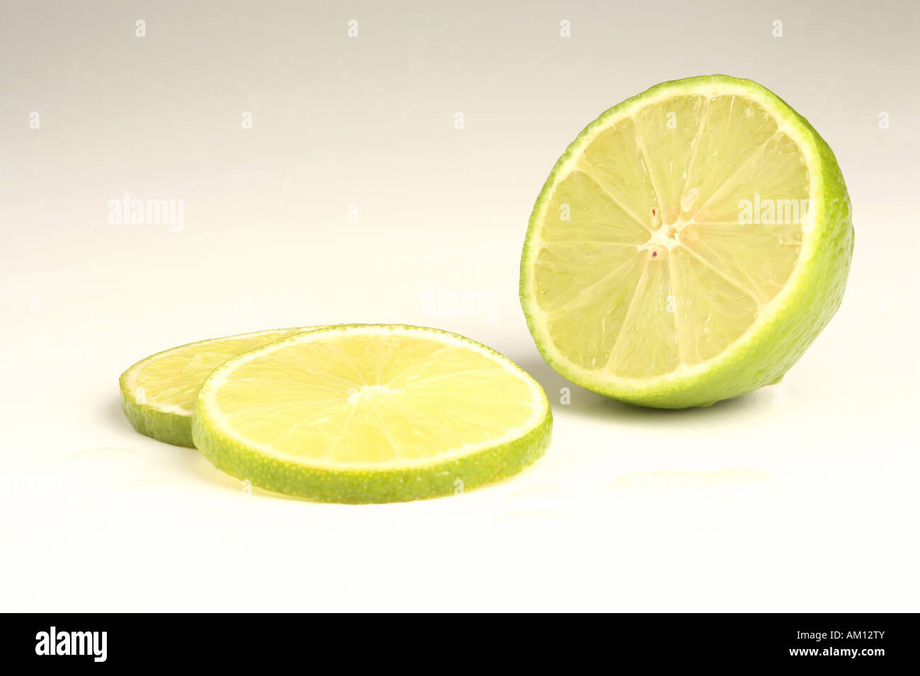 A cutout shot of a sliced lime against a white background Stock Photo ...
