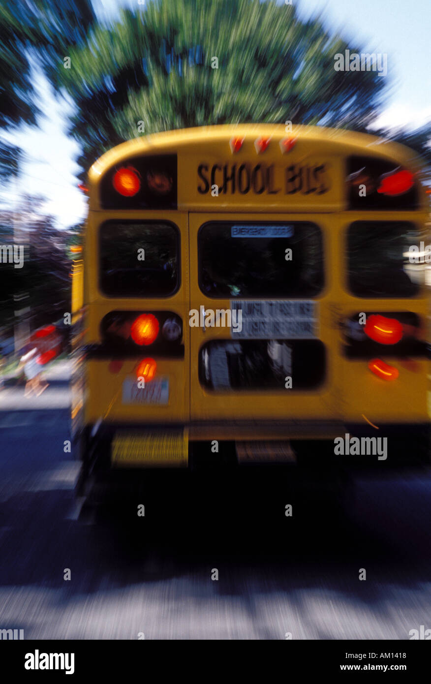 School Bus Coming to a Stop Stock Photo - Alamy