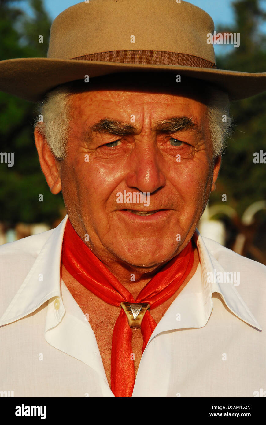 Gaucho with typical hat and scarf, Diamante, Entre Rios province ...