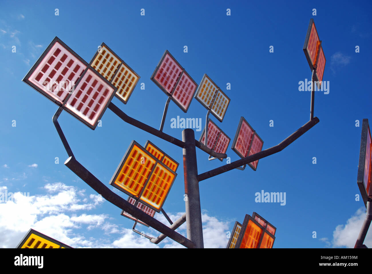 Solar-tree in the Ulmer residential area solar city, Ulm, Baden ...