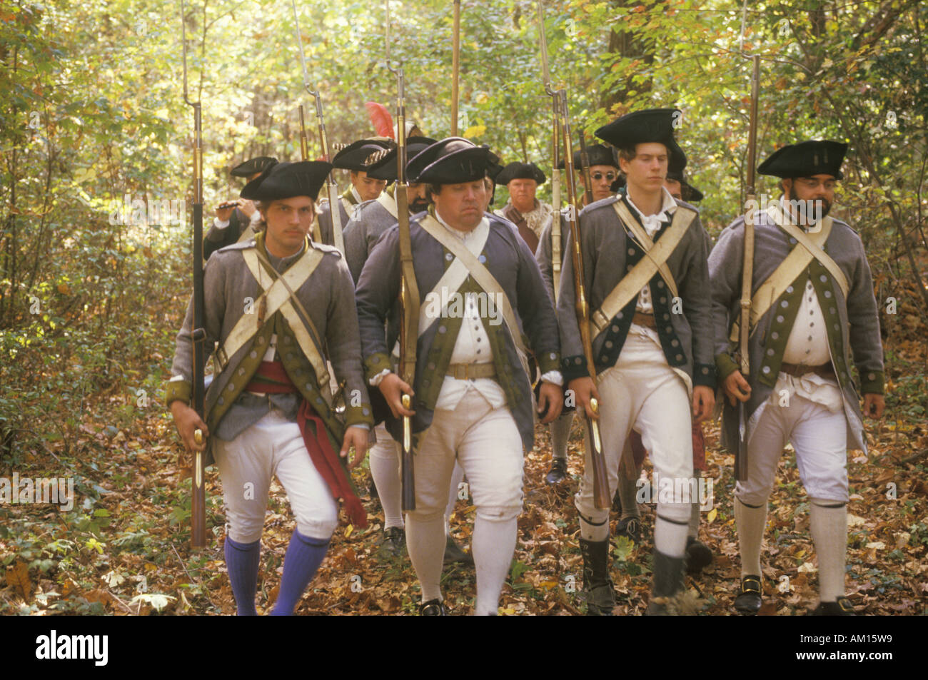 American soldiers during Historical American Revolutionary War ...