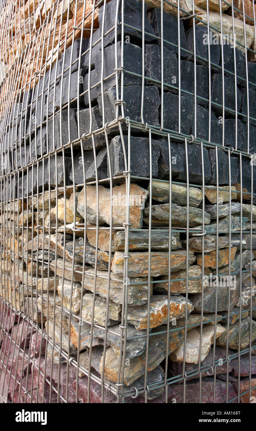 Barred colorful stone wall Stock Photo - Alamy