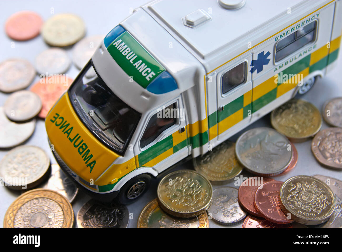Ambulance and UK money Stock Photo - Alamy