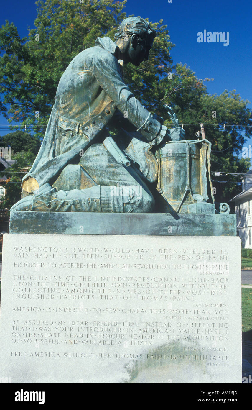 Statue of Thomas Paine writing Common Sense Morristown New Jersey Stock ...