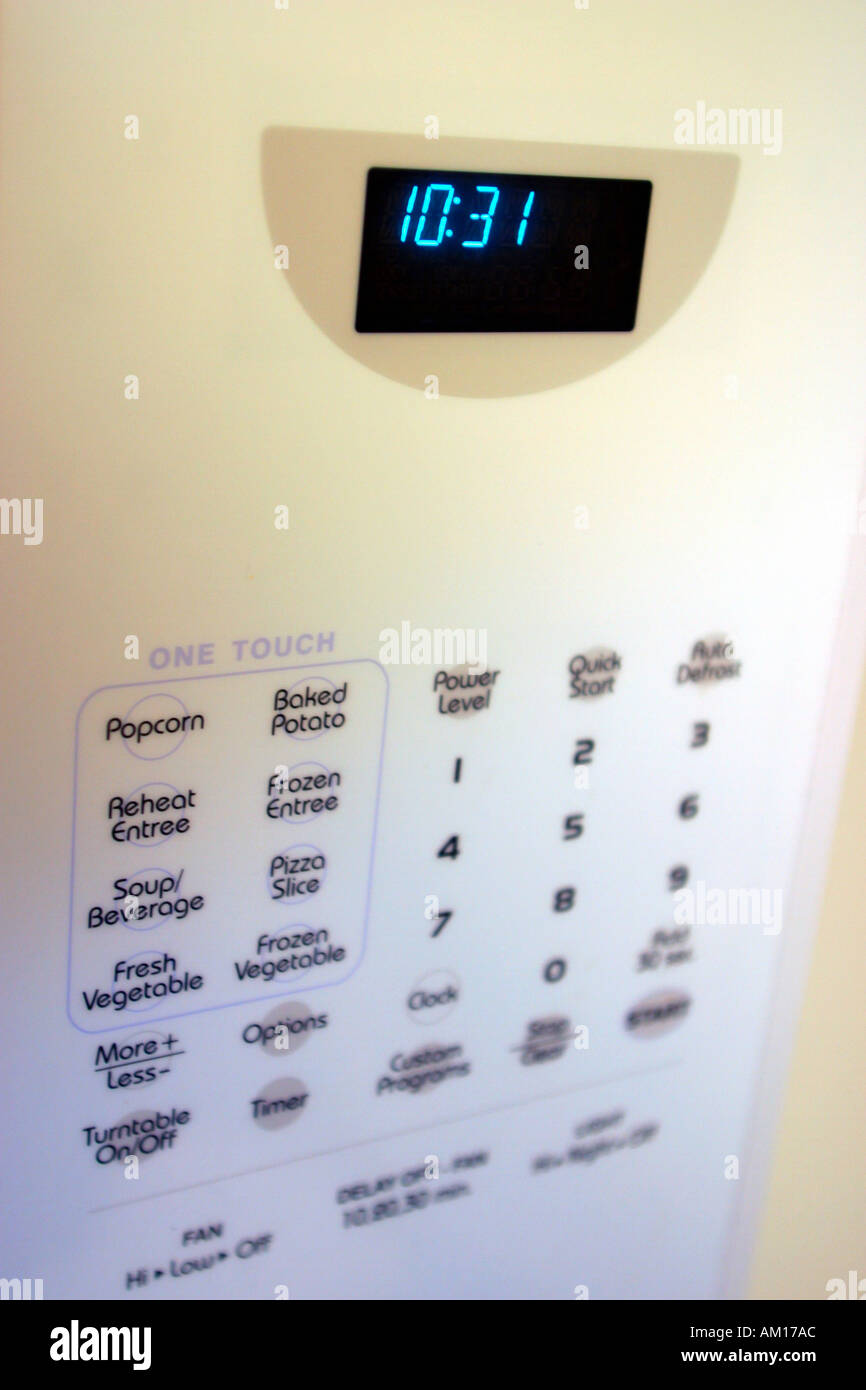 Touch Menu on Front of Microwave Stock Photo - Alamy