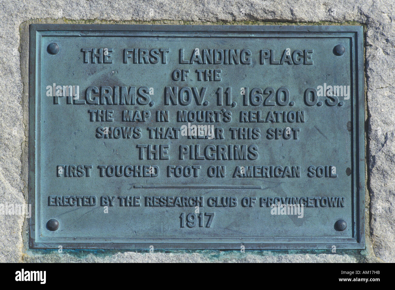 First landing spot of the Pilgrims Provincetown Cape Cod Massachusetts ...