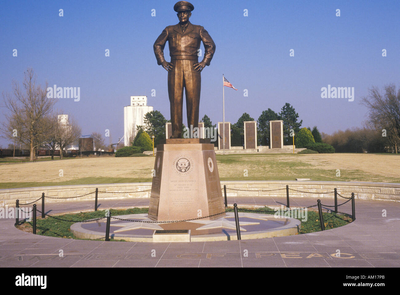Statue of Dwight D Eisenhower in hometown of Abilene Kansas Stock Photo ...