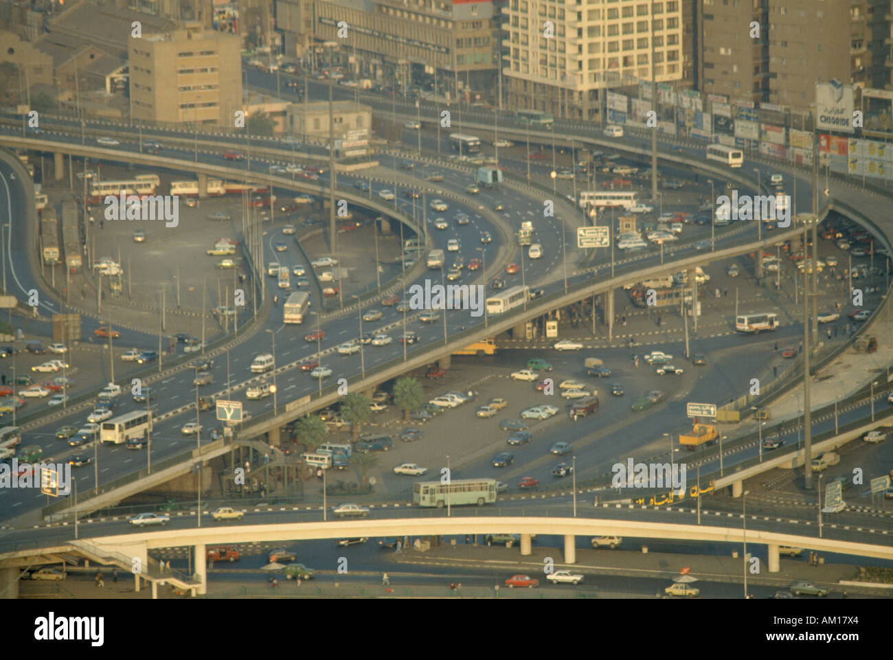 EGYPT North Africa Cairo Aerial view of fly overs and 6th October ...